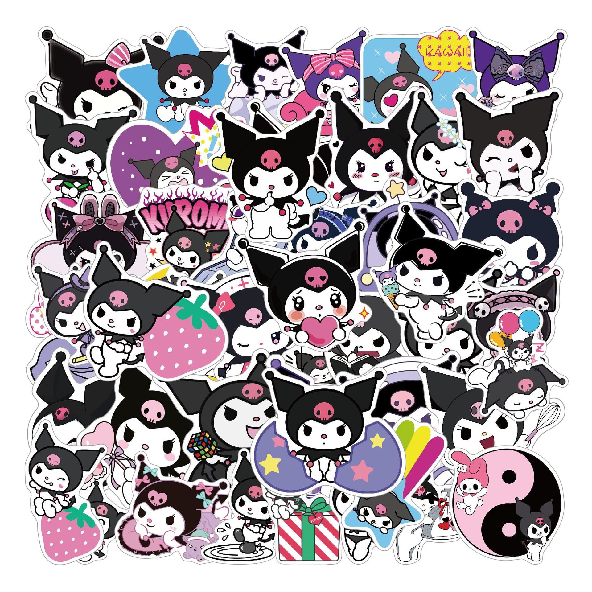 ZOOUSQII 50pcs Cute Kuromi Cartoon Stickers, Waterproof Vinyl Decal for ...