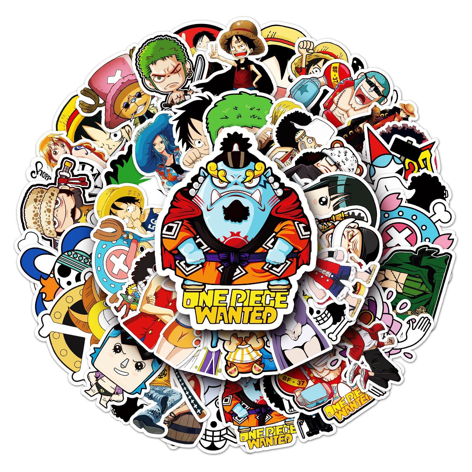 ZOOUSQII 50pcs Cute ONE PIECE Cartoon Stickers, Waterproof Vinyl Decal ...