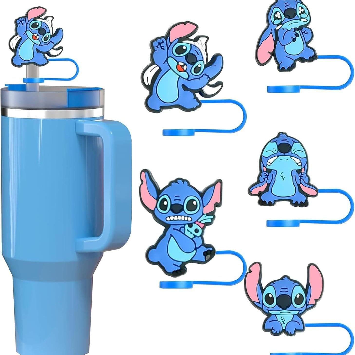 ZOOUSQII 5Pcs Straw Covers Cap for Stanley Cup, Cute Stitch Silicone ... ZOOUSQII 5Pcs Straw Covers Cap for Stanley Cup, Cute Stitch Silicone ...