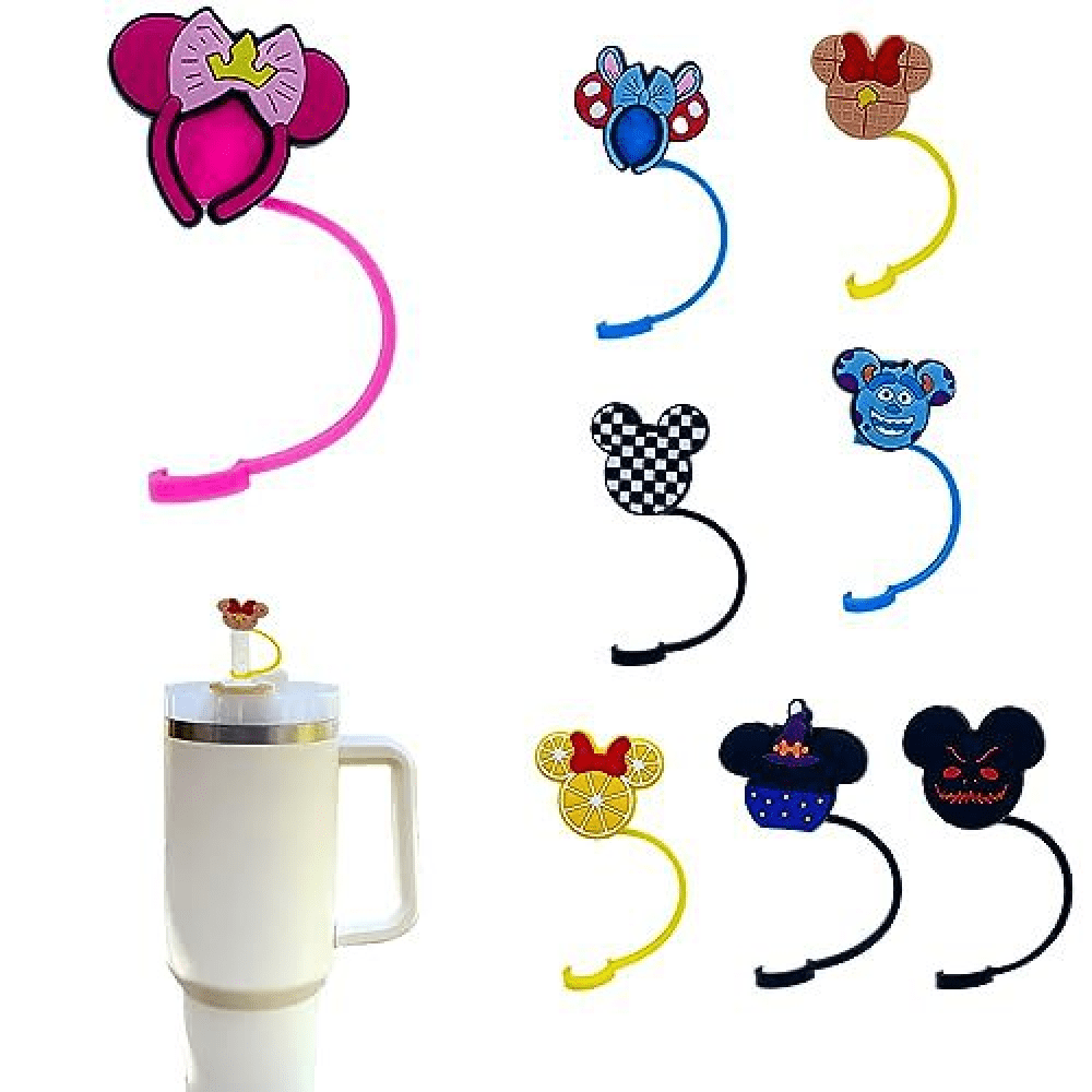ZOOUSQII 8Pcs Straw Covers Cap for Stanley Cup, Cute Mickey Mouse ...