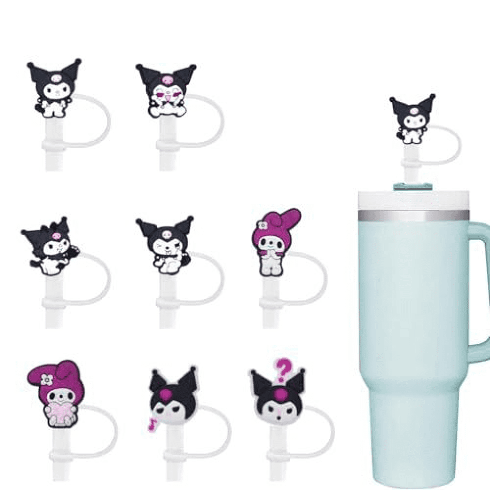 ZOOUSQII 8Pcs Straw Covers Cap for Stanley Cup, Cute Sanrio Silicone ...