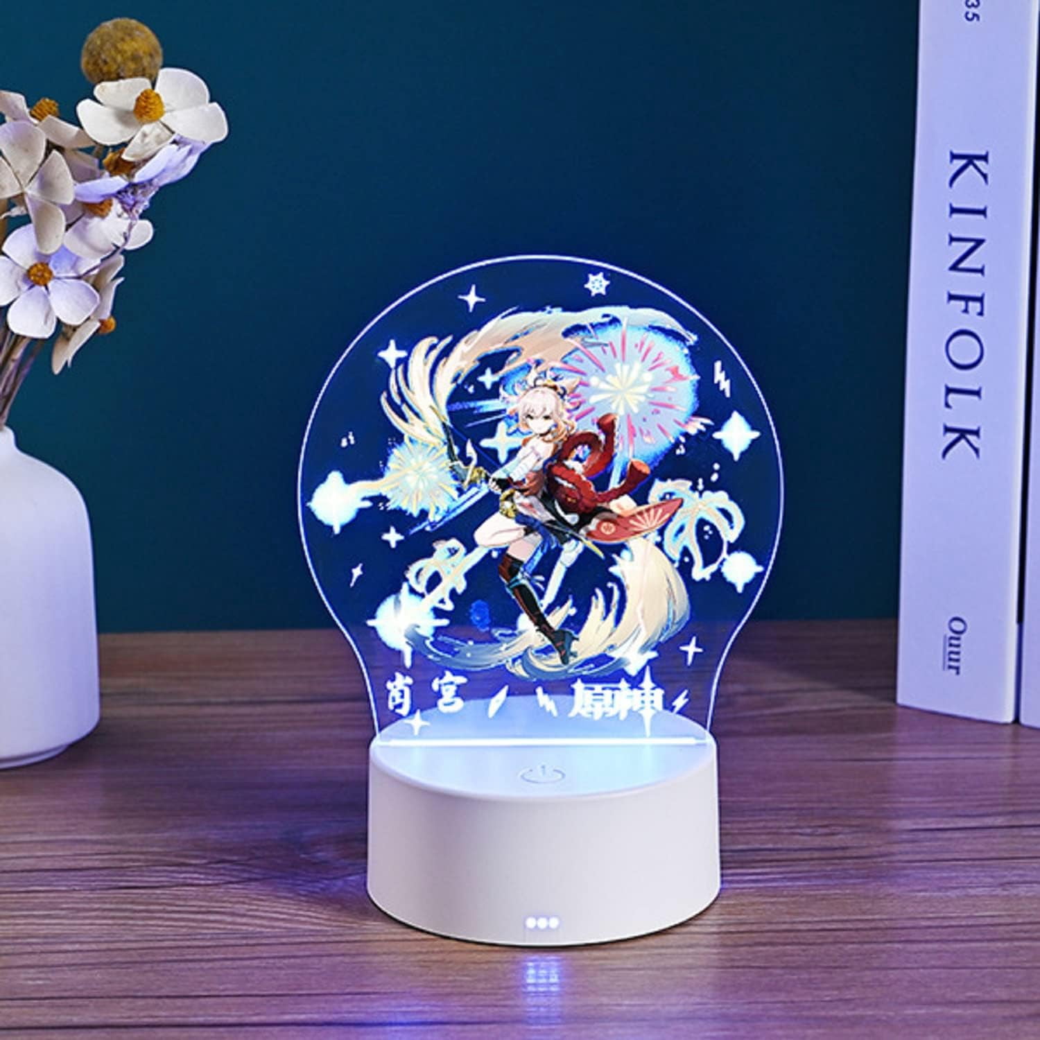 ZOOUSQII Cartoon Anime Pattern 3D Night Light Illusion LED Desk Lamp ...