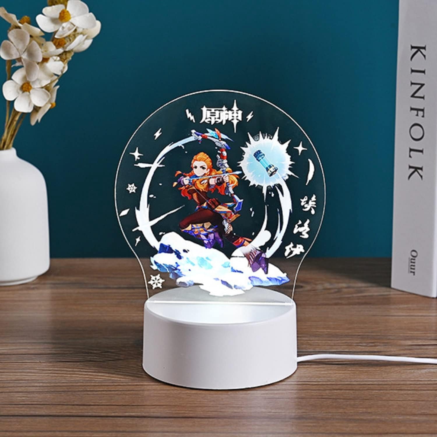ZOOUSQII Cartoon Anime Pattern 3D Night Light Illusion LED Desk Lamp ...