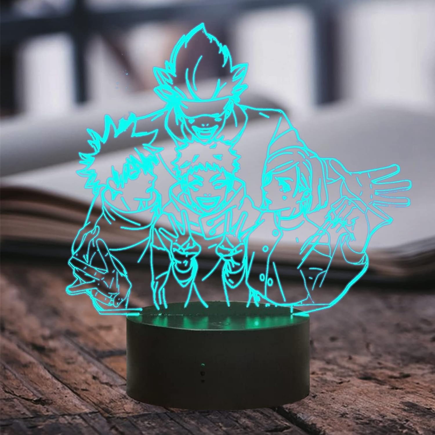 ZOOUSQII Cartoon Anime Pattern 3D Night Light Illusion LED Desk Lamp ...
