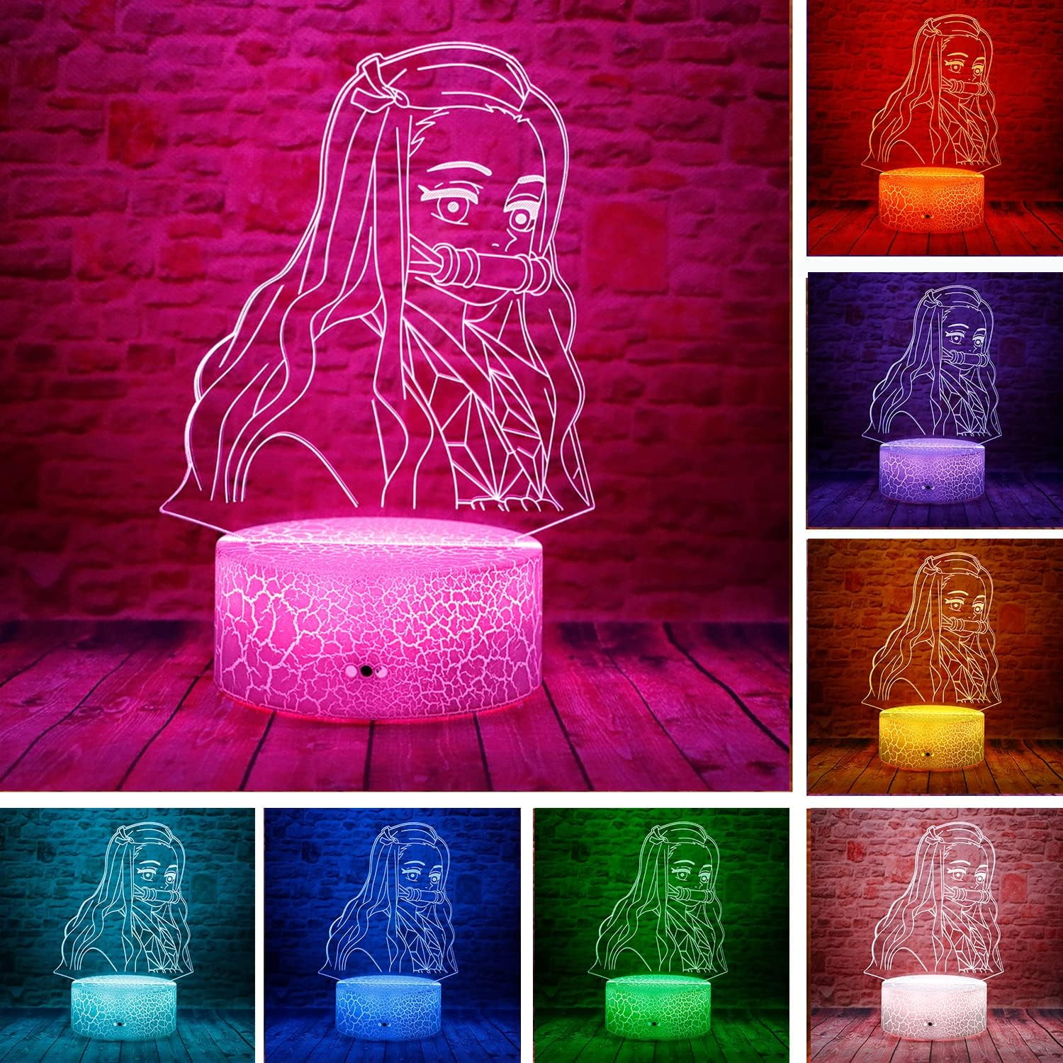 ZOOUSQII Cartoon Anime Pattern 3D Night Light Illusion LED Desk Lamp ...