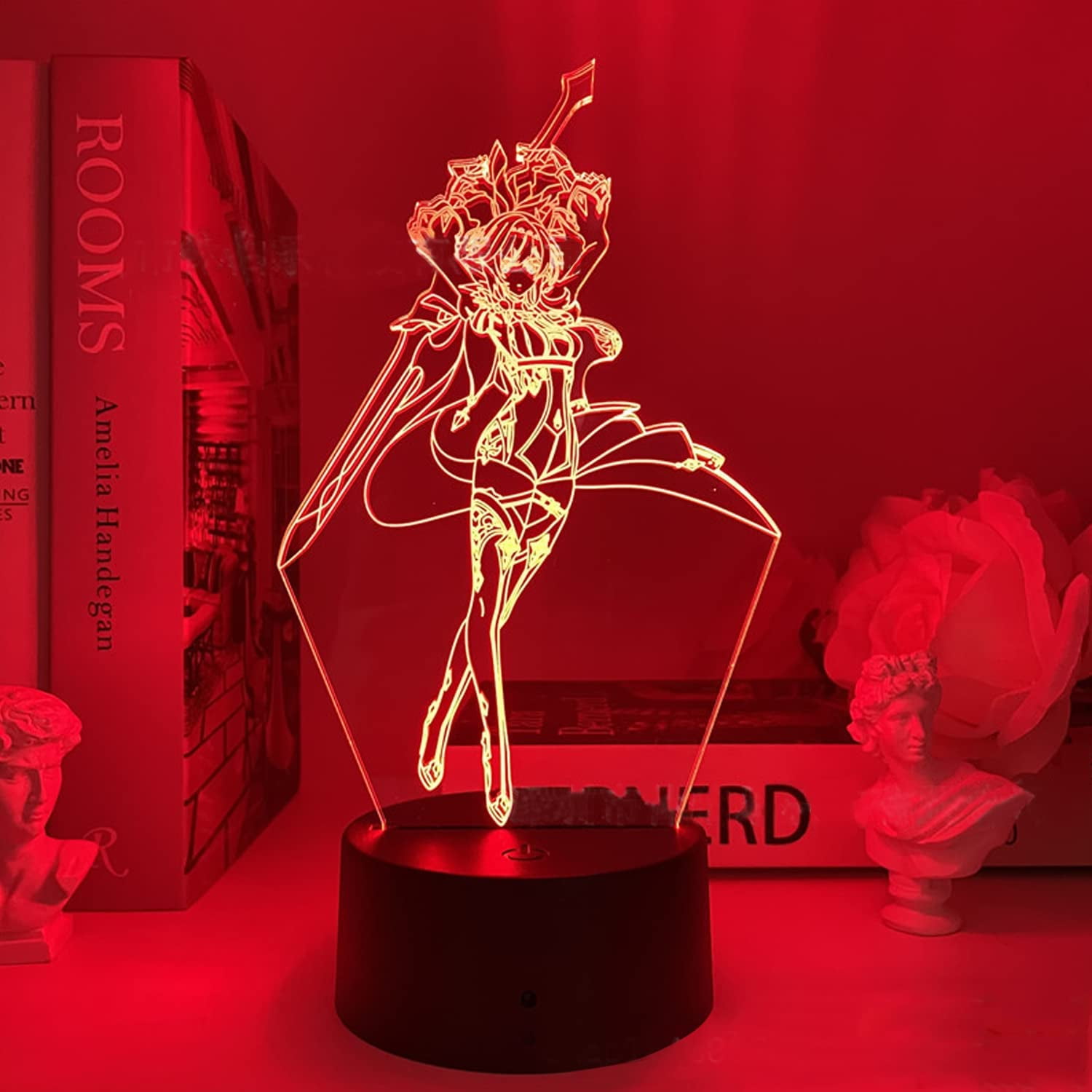 ZOOUSQII Cartoon Anime Pattern 3D Night Light Illusion LED Desk Lamp ...