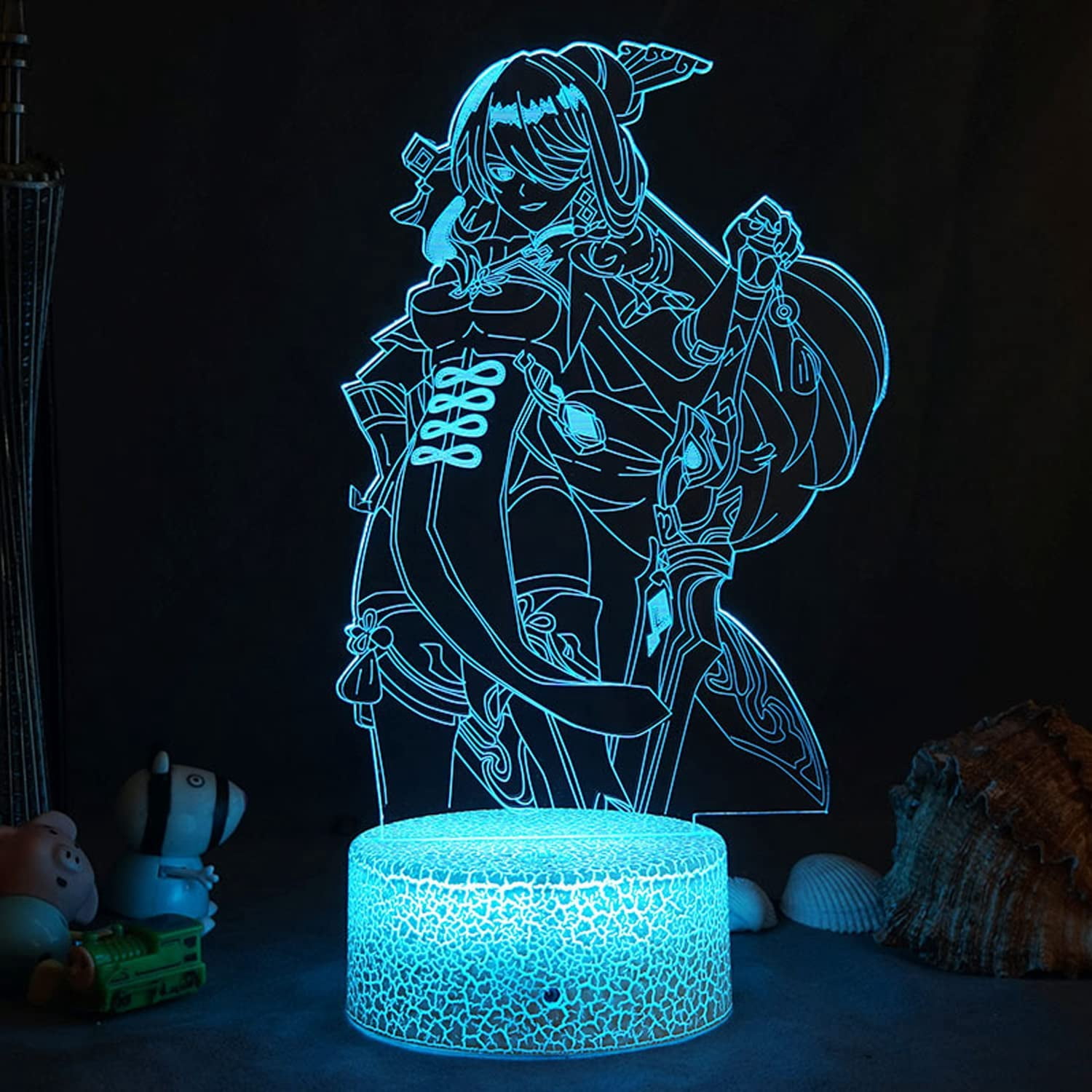 ZOOUSQII Cartoon Anime Pattern 3D Night Light Illusion LED Desk Lamp ...