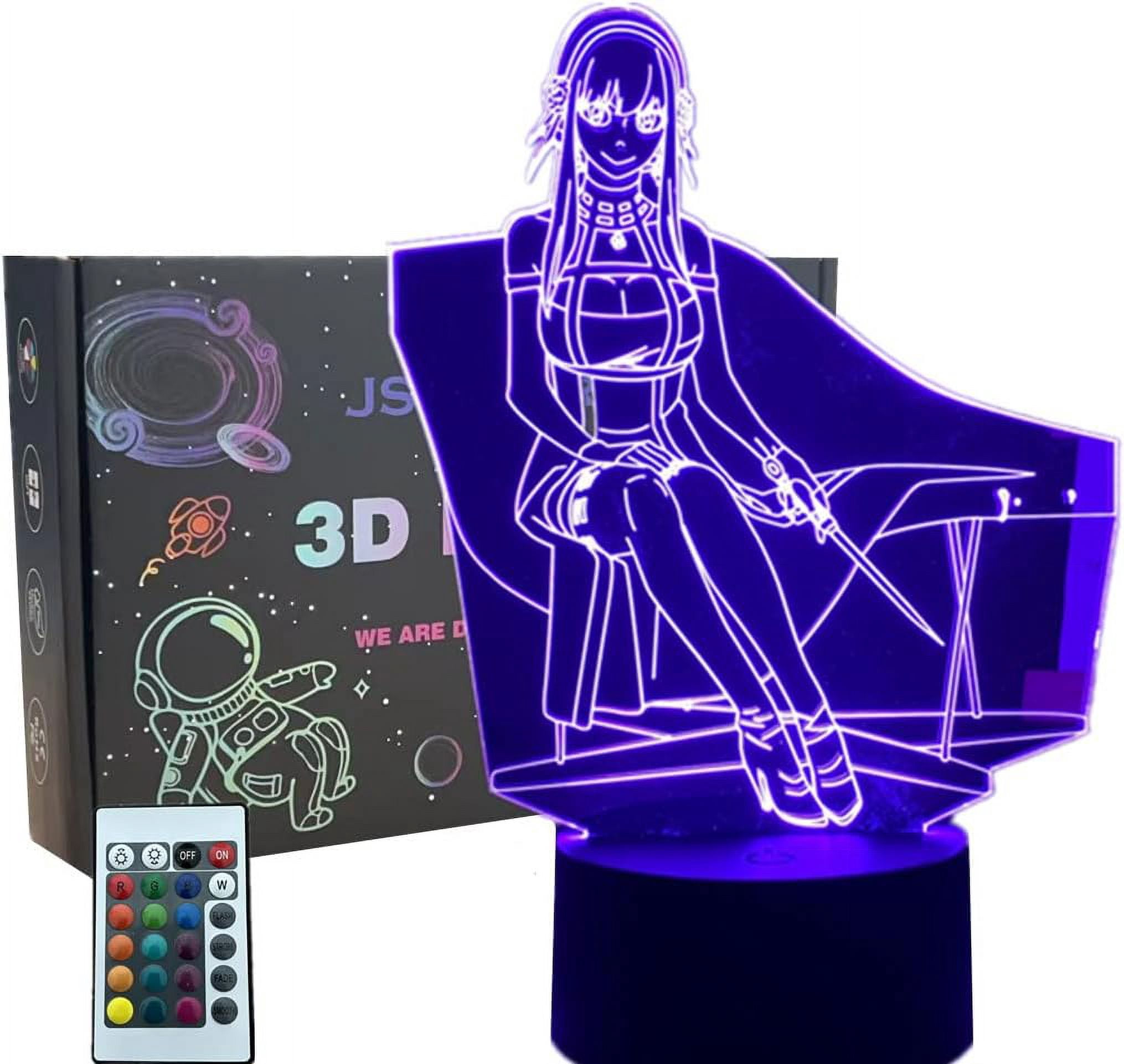 ZOOUSQII Cartoon Anime Pattern 3D Night Light Illusion LED Desk Lamp ...