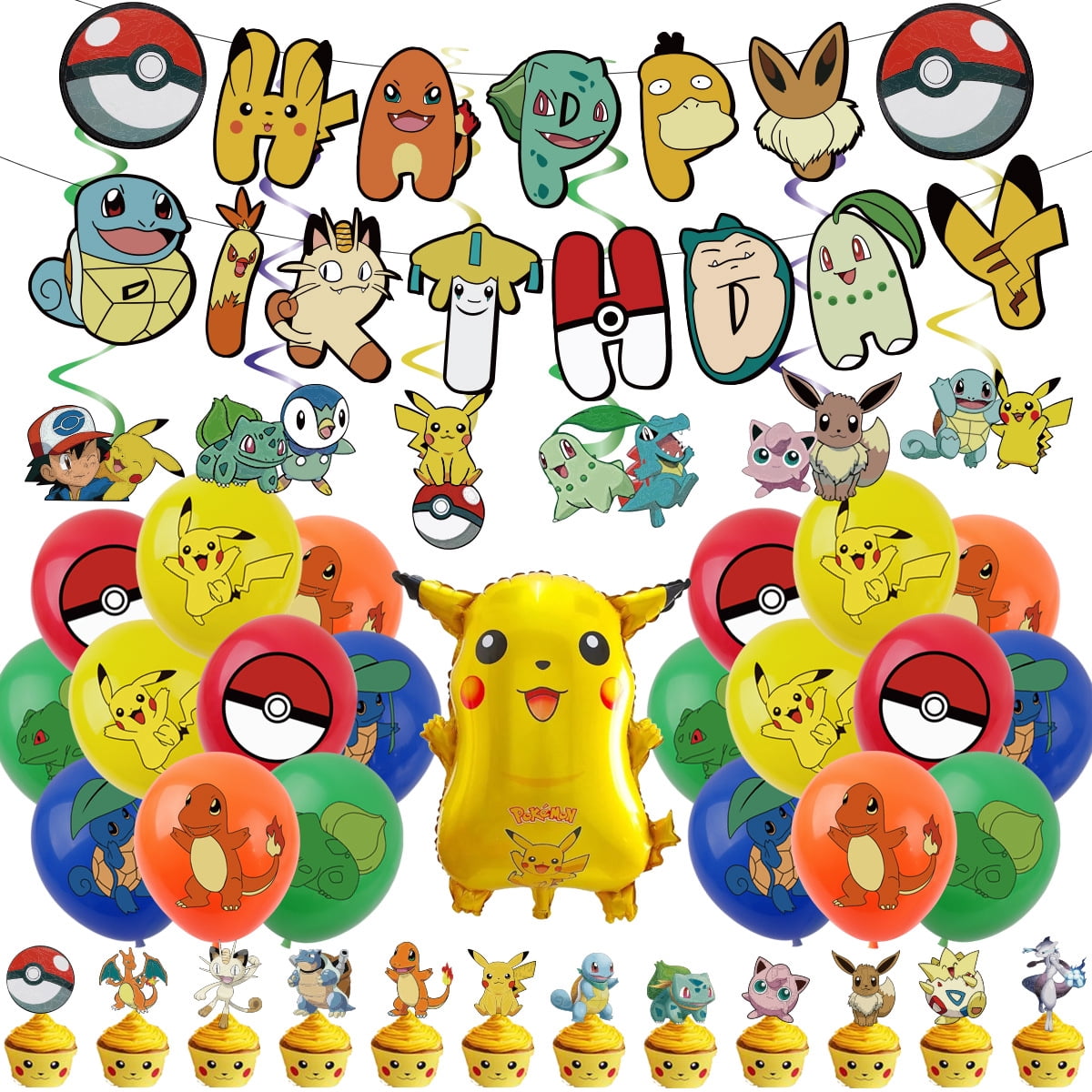 ZOOUSQII Cute Cartoon Birthday Party Supplies, Party Decorations Set ...