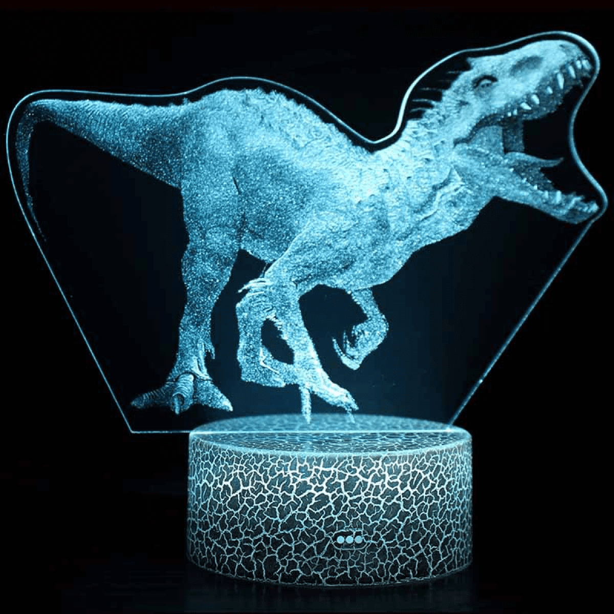 ZOOUSQII Dinosaurs 3D Night Light Illusion LED Desk Lamp with 16 Color ...