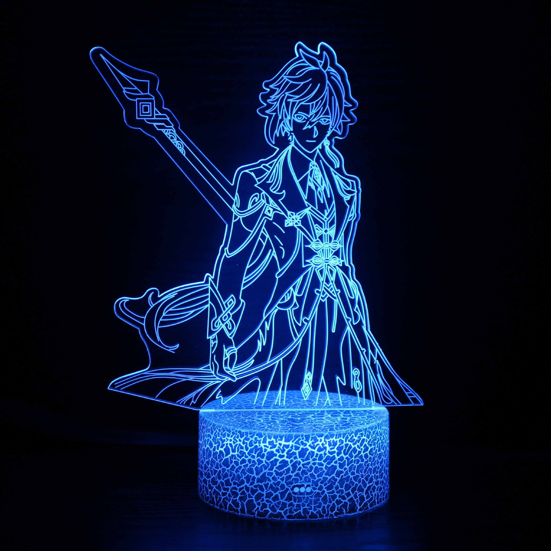 ZOOUSQII Genshin Impact 3D Night Light Illusion LED Desk Lamp with 16 Color Change Touch ...