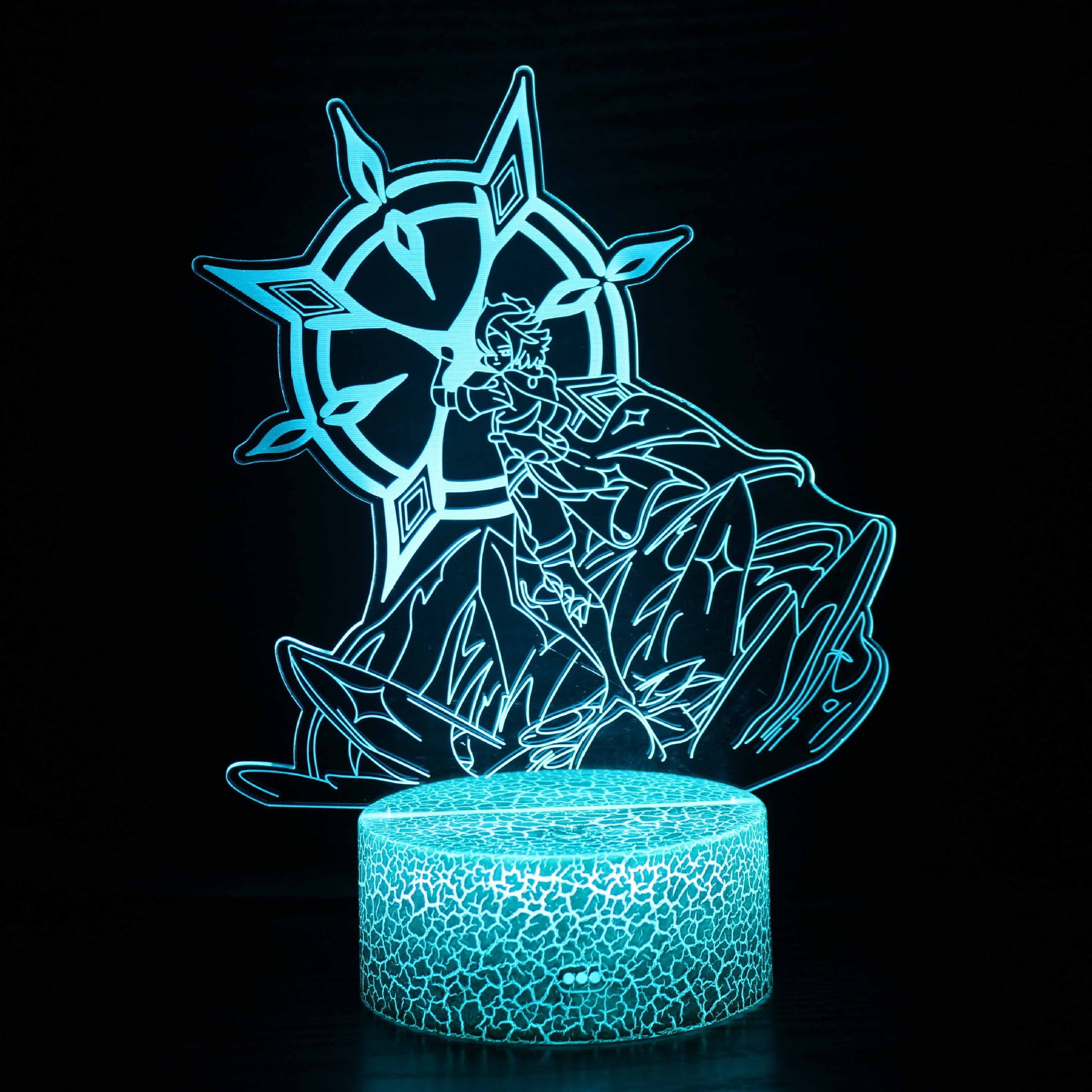 ZOOUSQII Genshin Impact 3D Night Light Illusion LED Desk Lamp with 16 ...