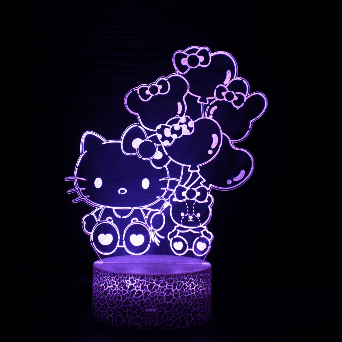 ZOOUSQII Hello Kitty 3D Night Light Illusion LED Desk Lamp with 16 ...