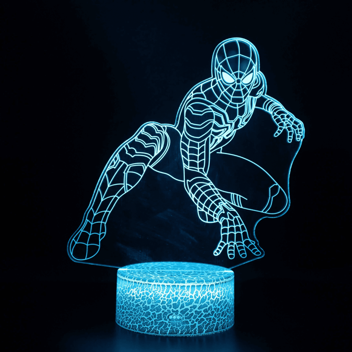 ZOOUSQII Spider-Man 3D Night Light Illusion LED Desk Lamp with 16 Color ...