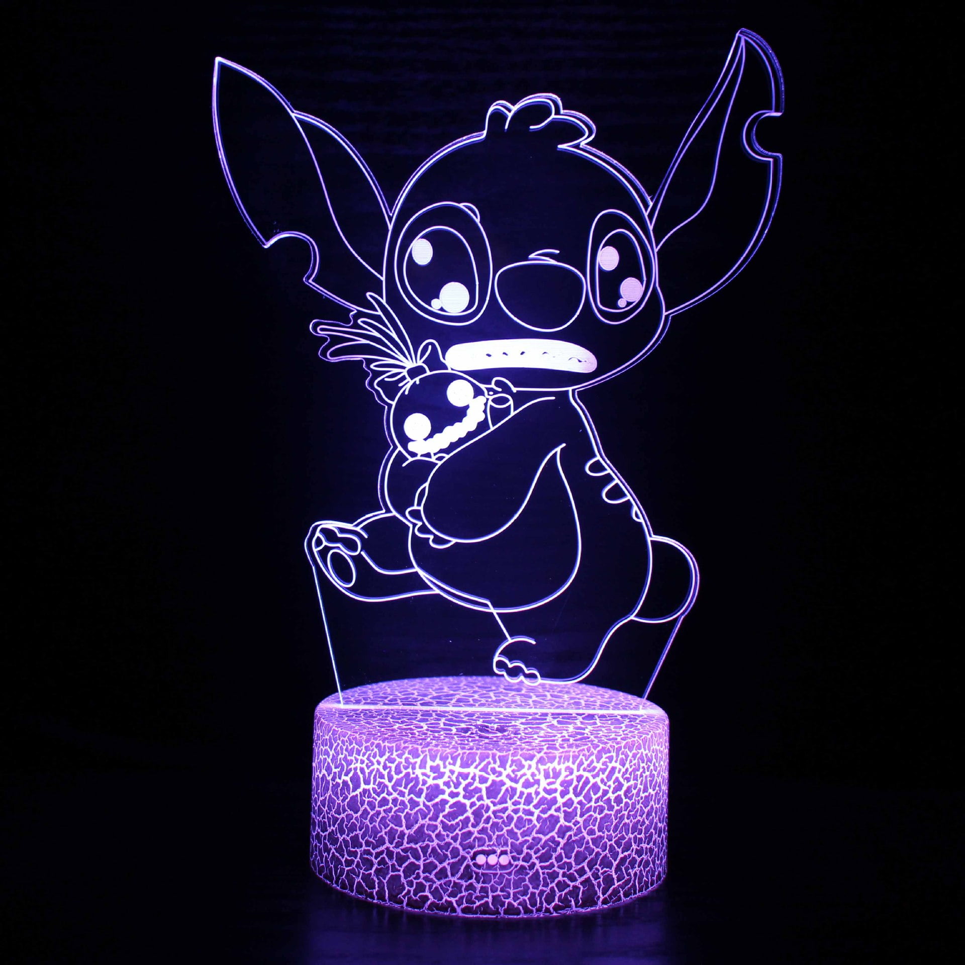 ZOOUSQII Stitch 3D Night Light Illusion LED Desk Lamp with 16 Color Change Touch & Remote ...
