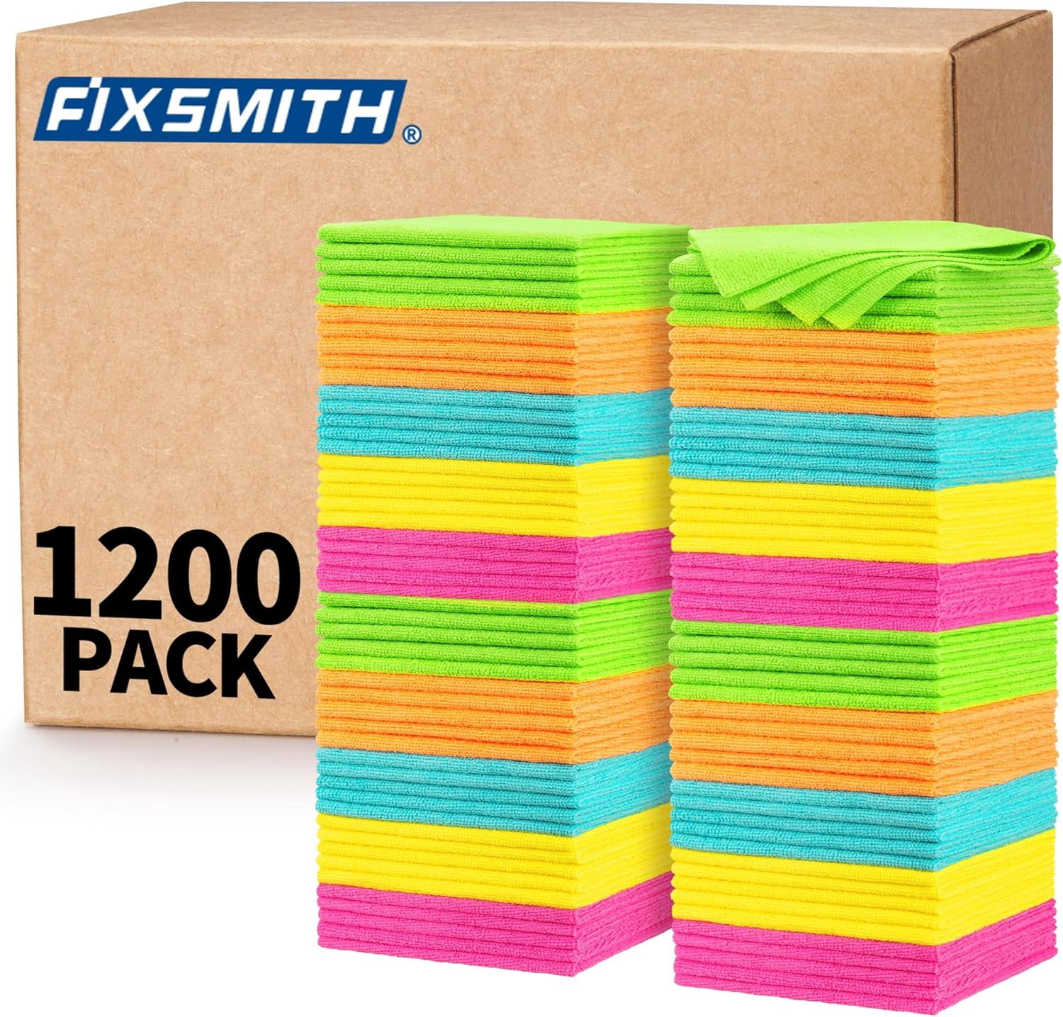 ZOOZ TSS Microfiber Cleaning Cloth, 1200 Pack Shop Towels, Lint-Free ...