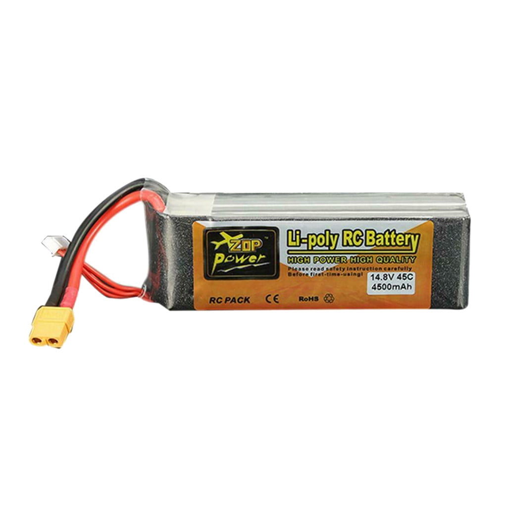 ZOP Power 14.8V 4500mAh 4S 45C Battery 0 Plug For RC Car Helicopter ...