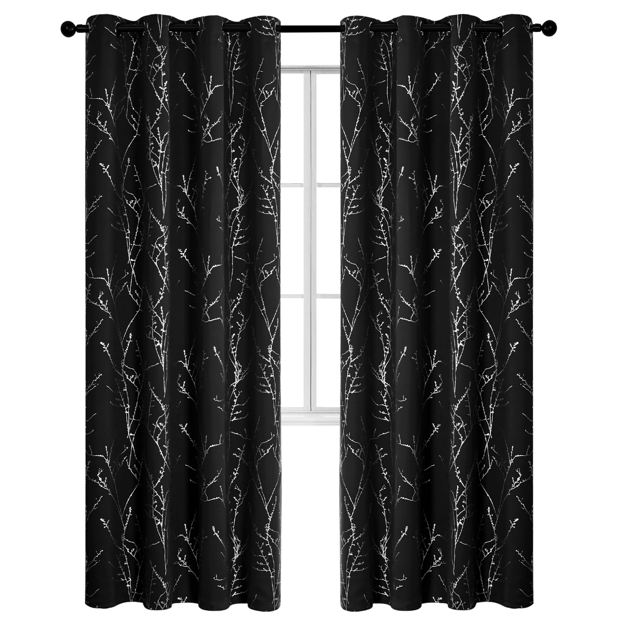 ZOPZO Blackout Curtains, Thermal Insulated, Black, 52W x 84L Inch, Room ...