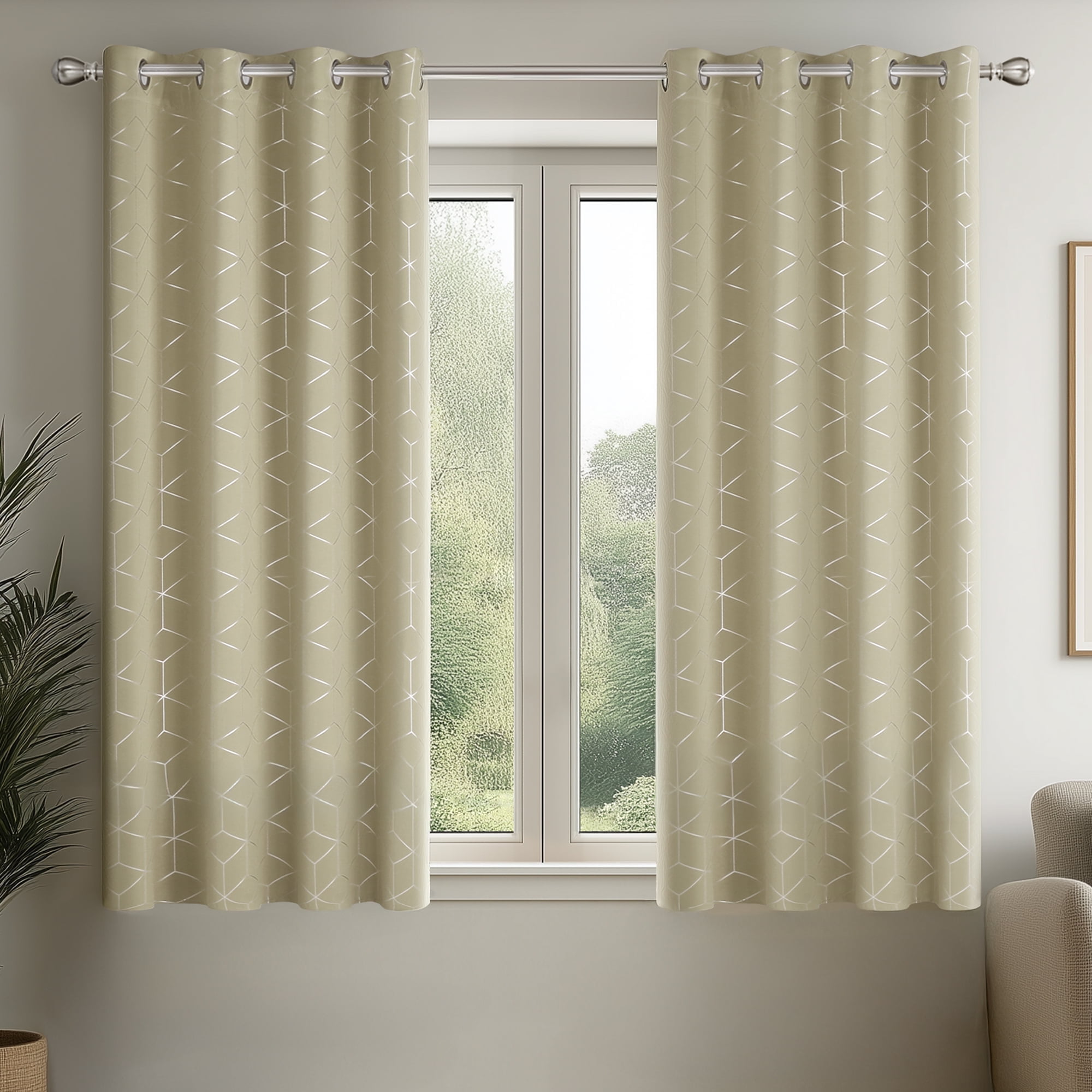 ZOPZO Blackout Curtains for Bedroom, Light Beige, 52W x 45L Inch ...