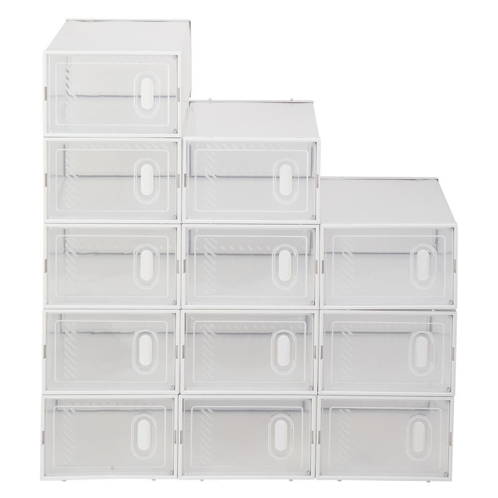 ZOPan 12 PCS Foldable Drop Front Shoe Box Containers - Sneaker Cases ...