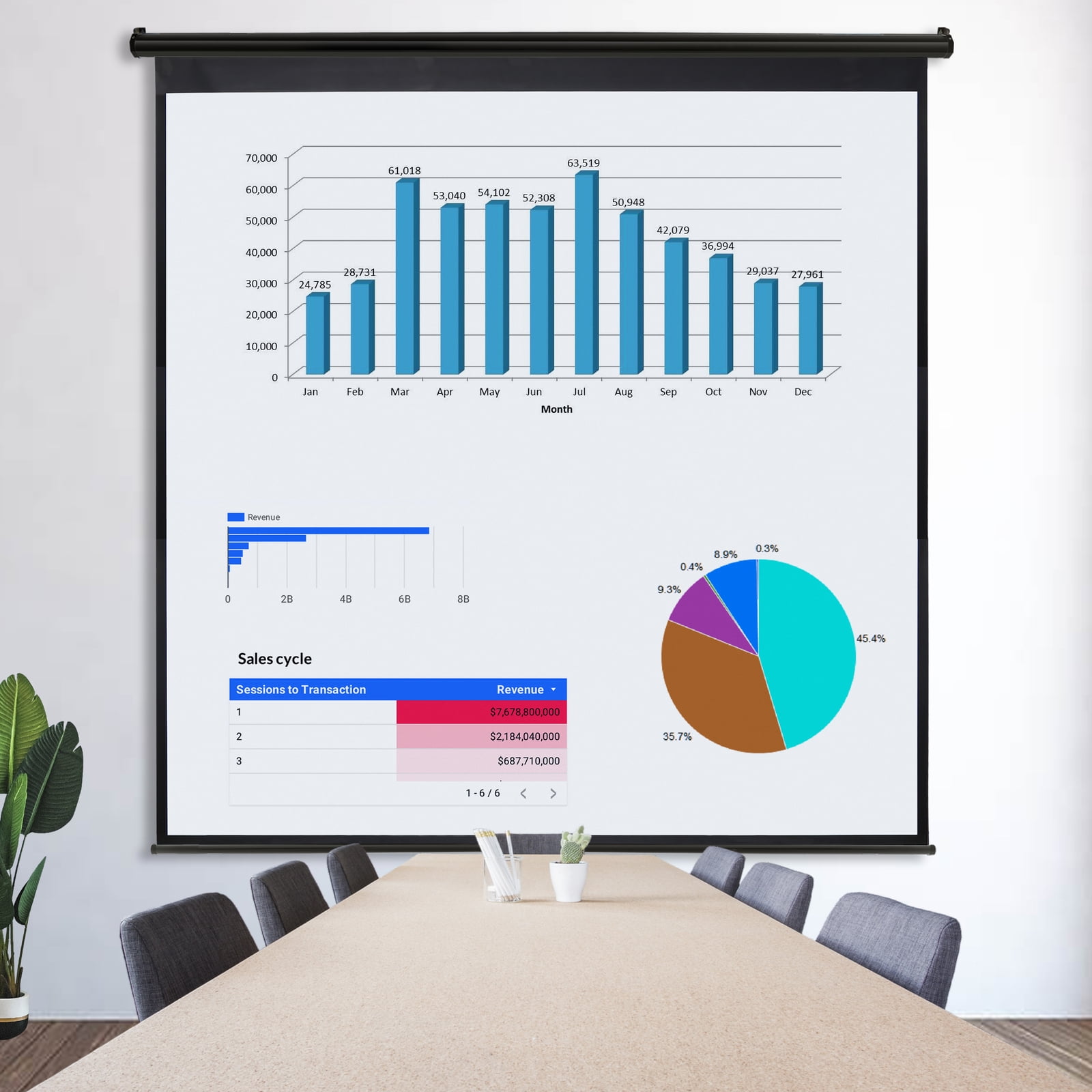 ZOPan 120" Manual Pull Down Auto Lock Projector Projection Screen Party ...