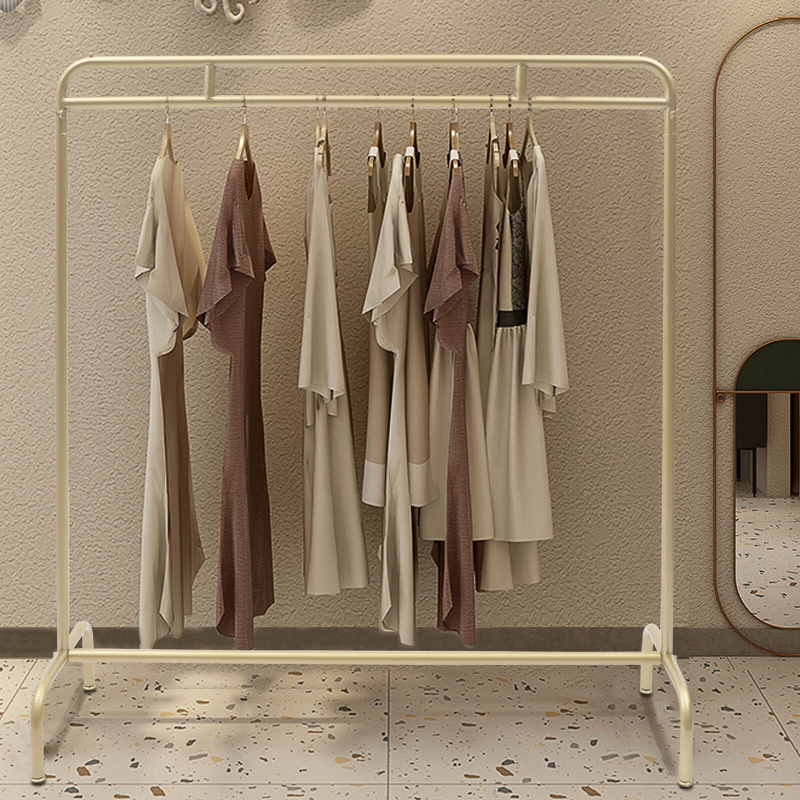 ZOPan 135cm Metal Garment Rack Clothes Hanger Freestanding Clothing ...