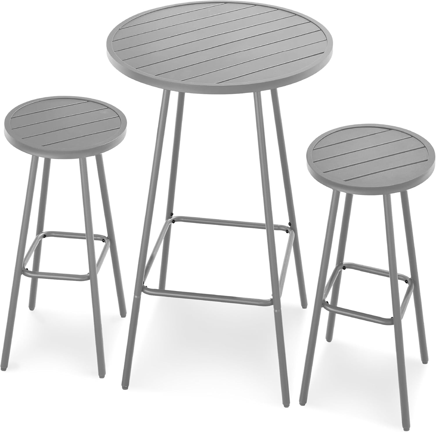 ZOPan 3-Piece Patio Dining Set, Bar Height, Outdoor Bistro Set, Outdoor ...