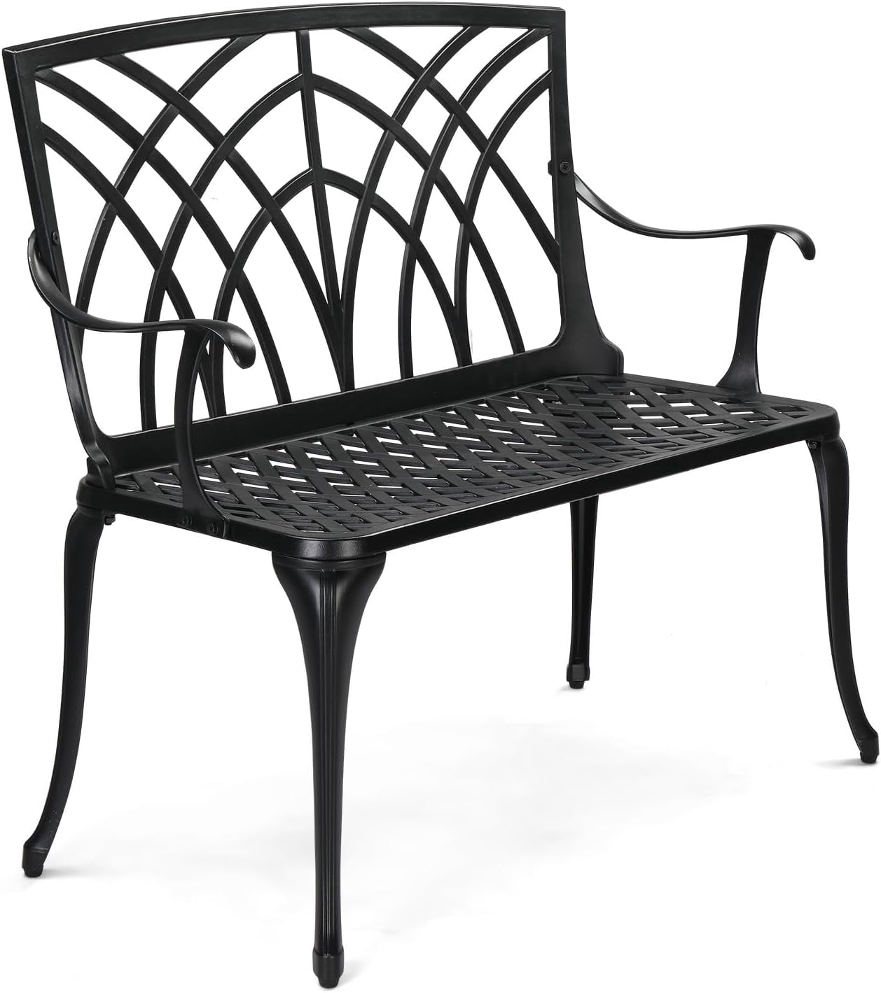 ZOPan 38" Outdoor Bench Cast Aluminium Garden Bench, Orchid Porch ...