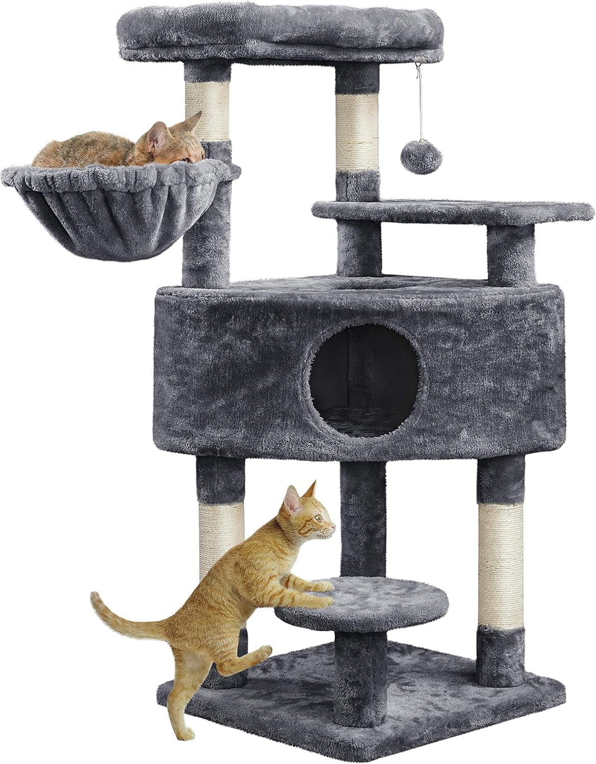 ZOPan 46'' Cat Tree Cat Tower, with Thicker Scratching Posts, Larger ...