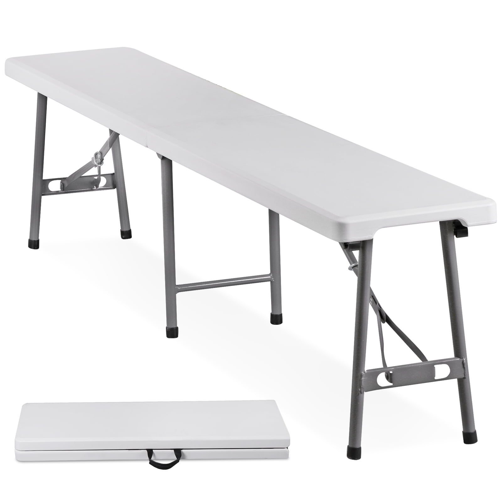 ZOPan 6 FT Plastic Fold-in-Half Bench Portable in/Outdoor Picnic Party ...