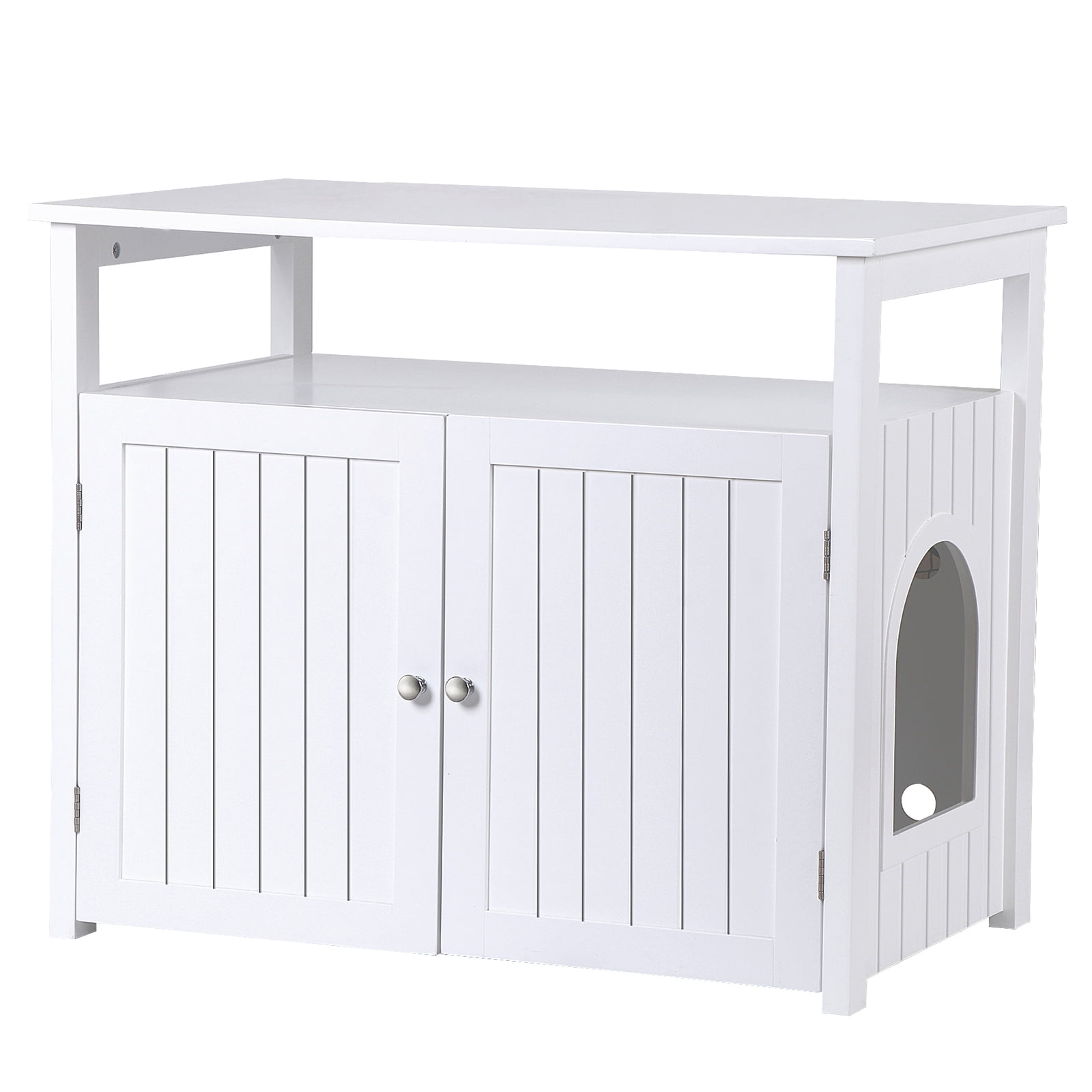 ZOPan Dog Proof Wooden Cat House w/ Removable Divider Indoor Cat ...