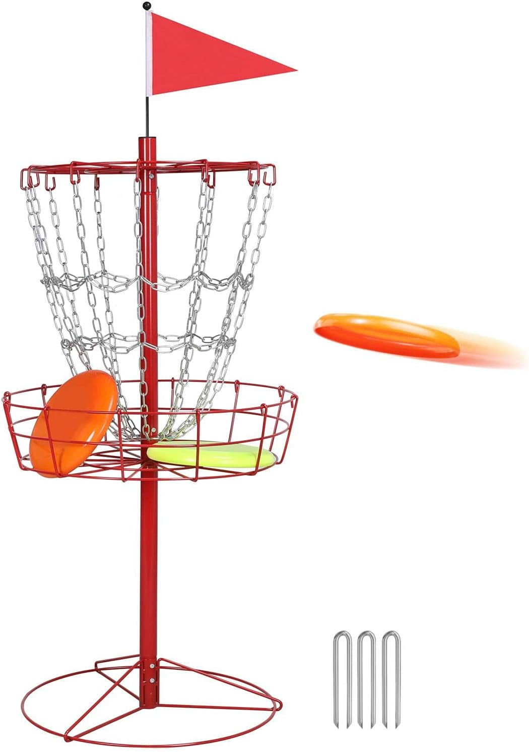 ZOPan Double Chain Practice Basket for Disc Golf Basket Goal Portable ...