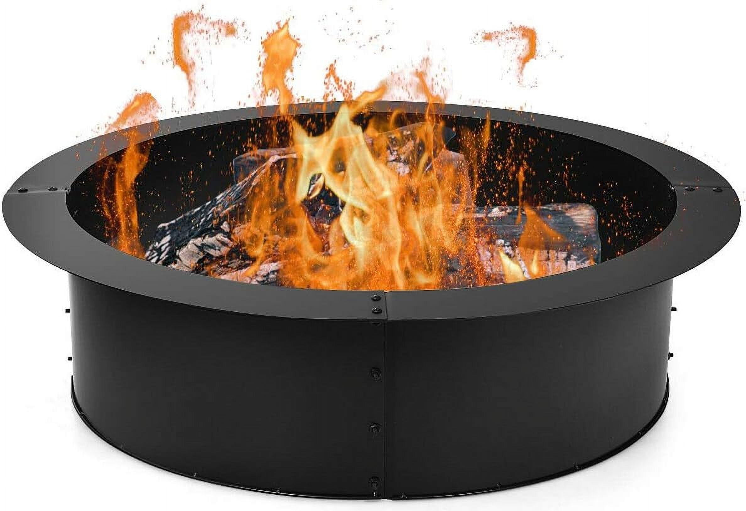 ZOPan Fire Pit Ring Outdoor Firepit Rim Liner 30-Inch Inside Thick ...