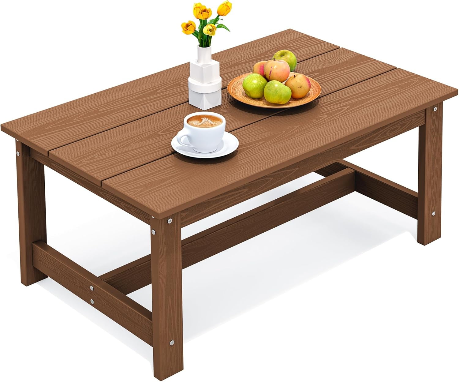 ZOPan HDPE Patio Coffee Table, Rectangle Outdoor Coffee Table, All ...