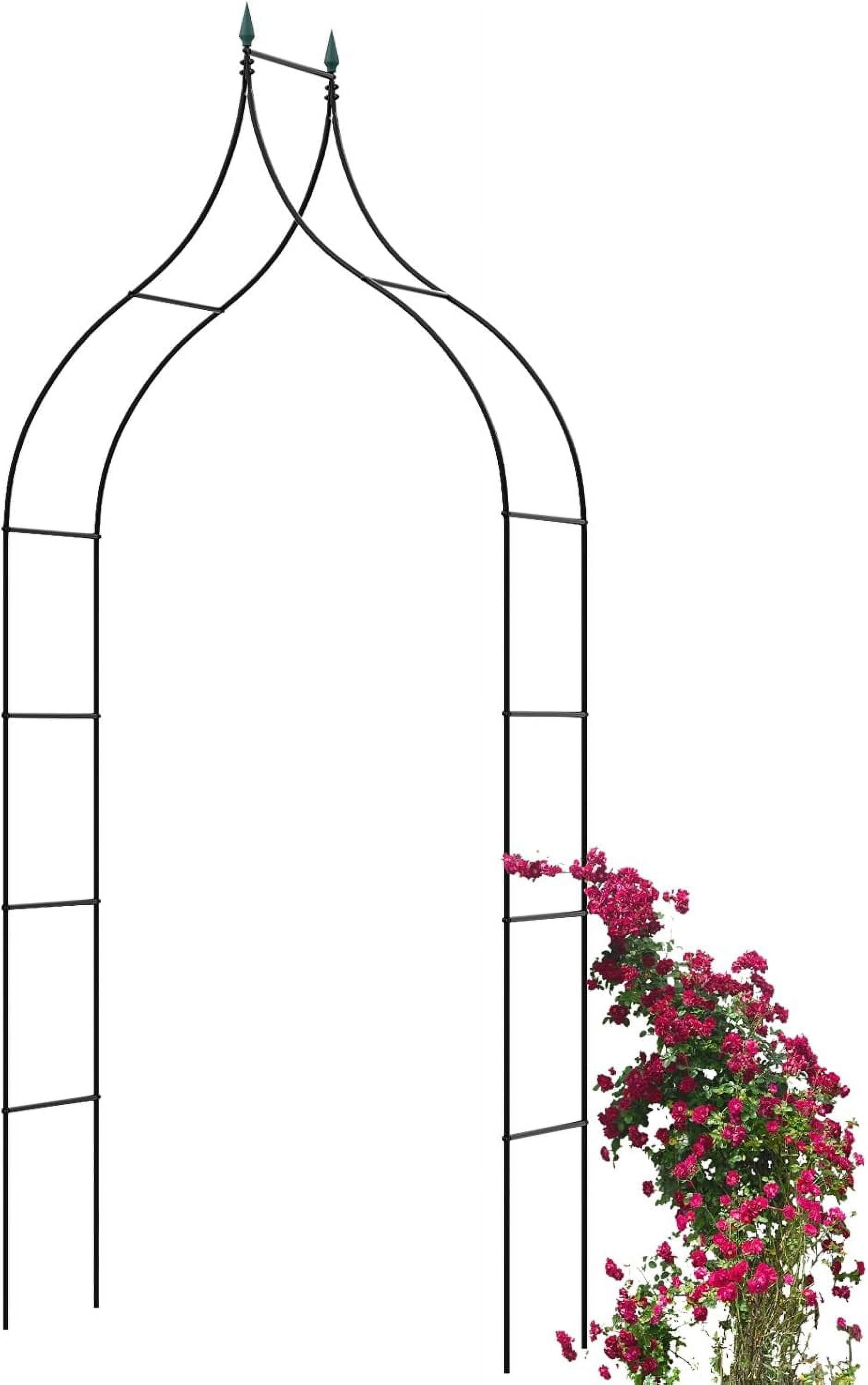 ZOPan Metal Garden Arbor Wedding Arch, 9.5 Ft High x 4.1 Ft Wide ...
