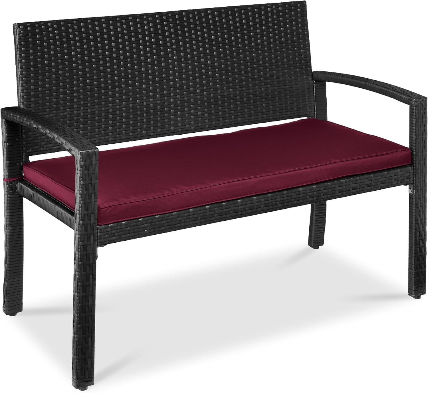 ZOPan Outdoor Bench 2-Person Wicker Garden Patio Benches Seating ...