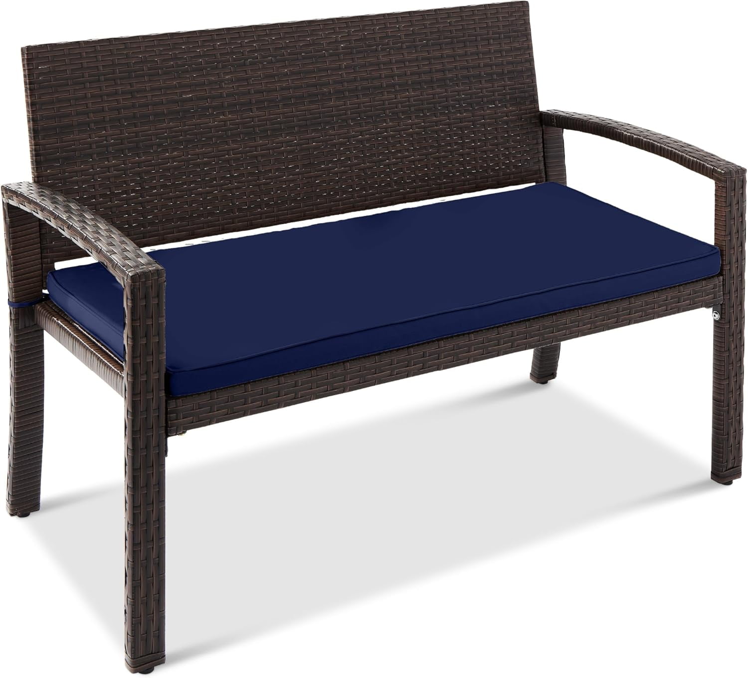 ZOPan Outdoor Bench 2-Person Wicker Garden Patio Benches Seating ...