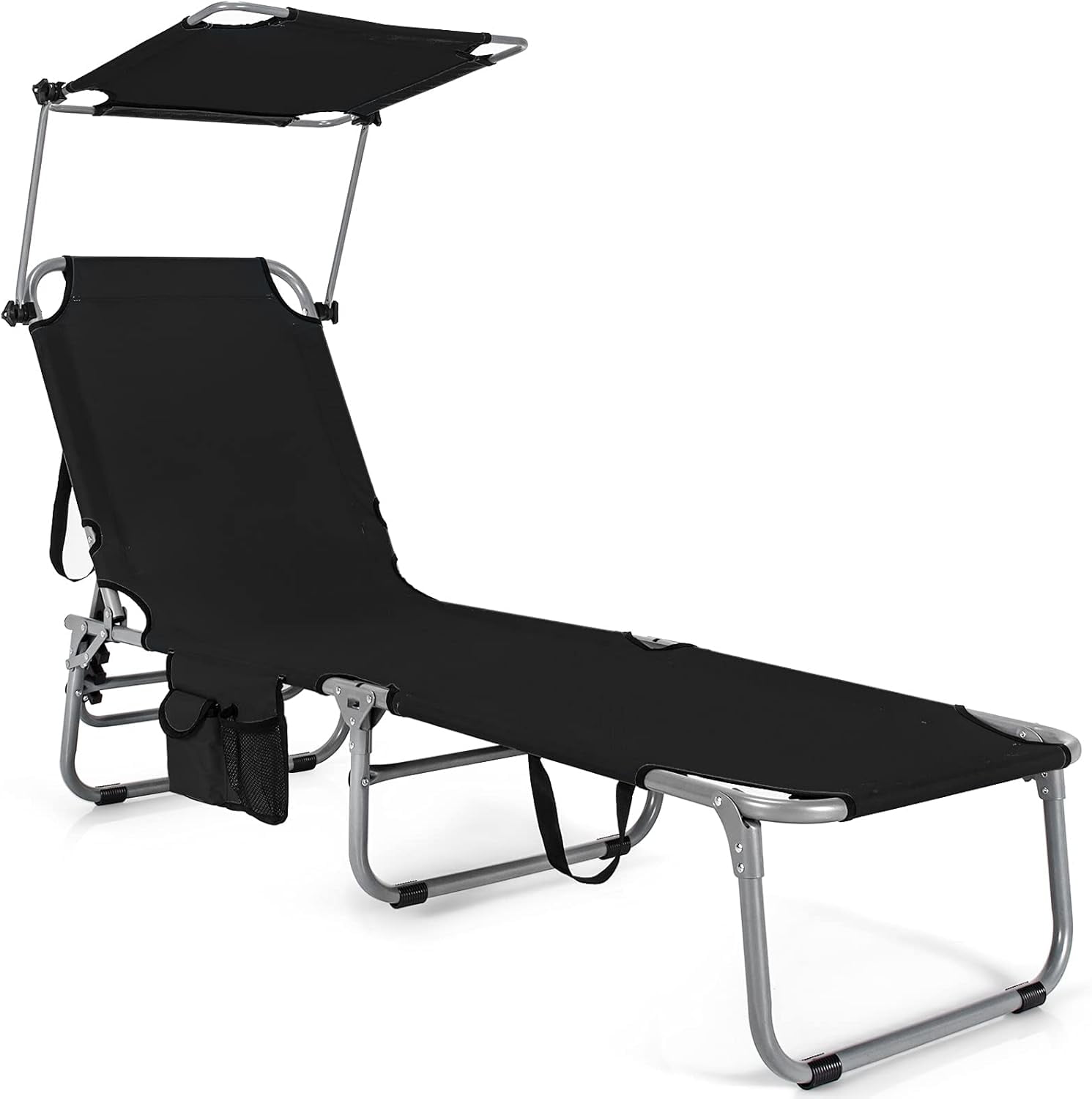 ZOPan Outdoor Folding Chaise Lounge, Portable Tanning Chair with 5 ...
