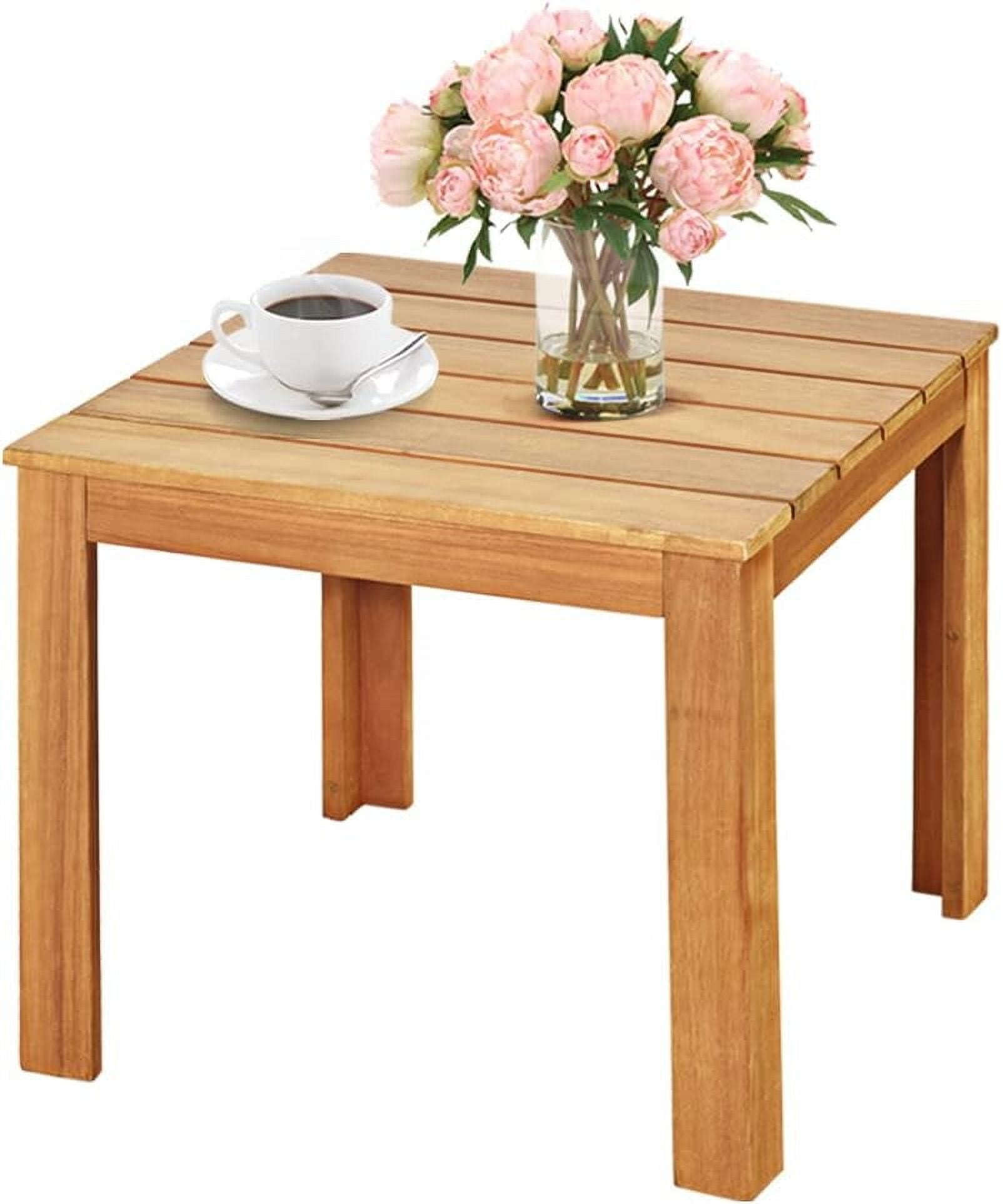 ZOPan Outdoor Side Table, Acacia Wood Adirondack Table W/Oil Finished ...