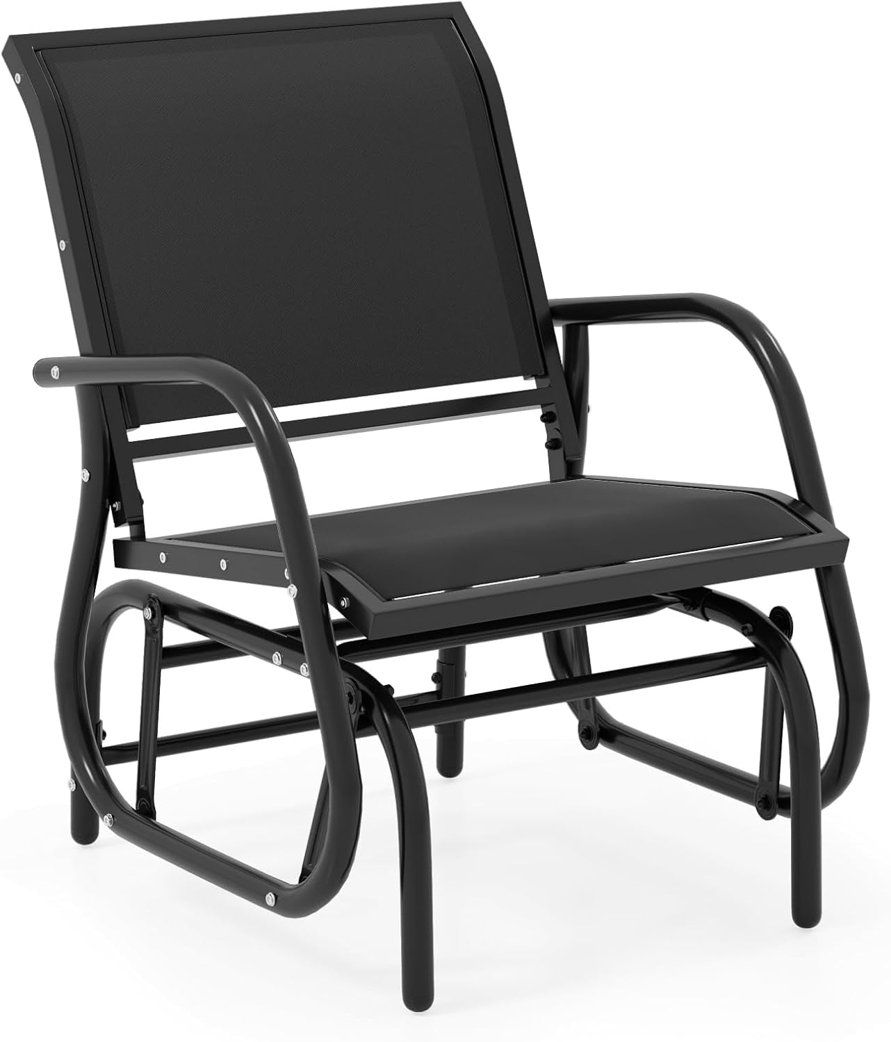 ZOPan Swing Glider Chair W/Study Metal Frame Comfortable Patio Chair ...