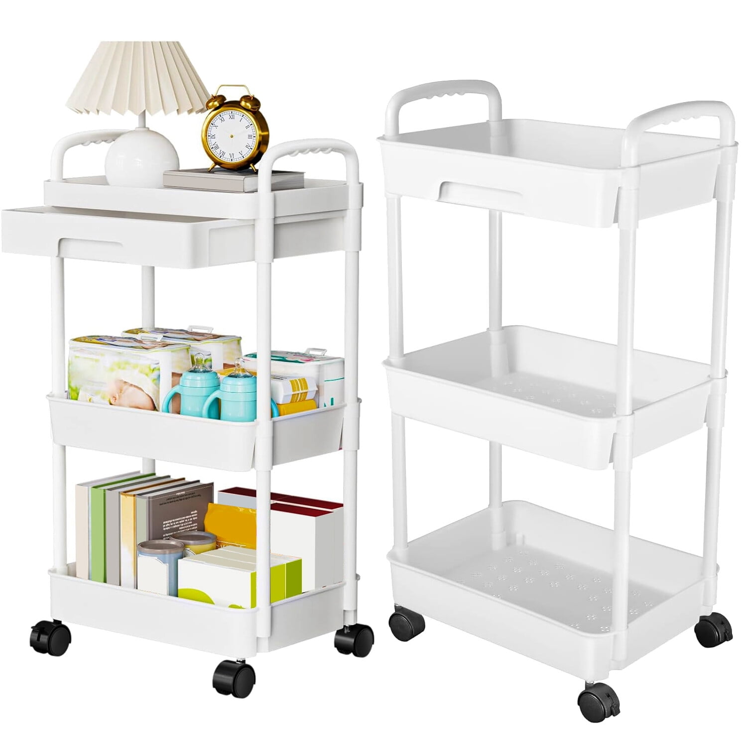 ZOPan Wheels Rolling Utility Cart Movable Space Storage Organizer with ...