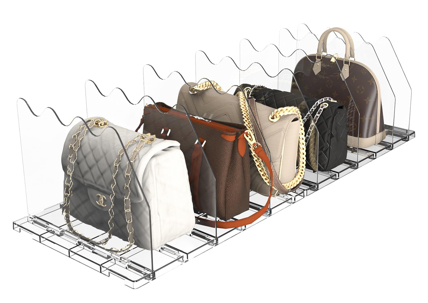 ZORCOR Adjustable Shelf Divider for Closet, Acrylic Purse Organizer for ...