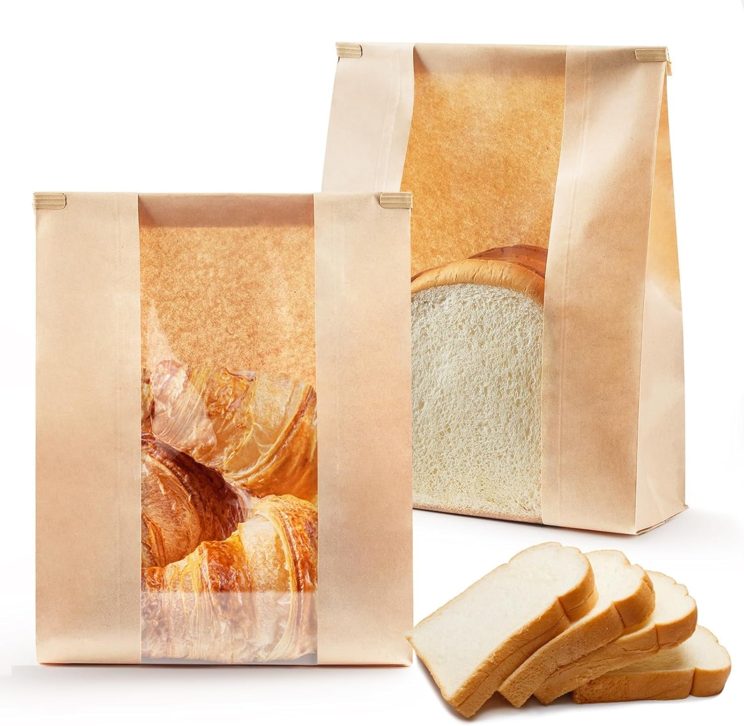 ZORRITA 100 Pack Large Bread Bags for Sourdough Bread, 8.2 x 3.5 x 13.7 ...