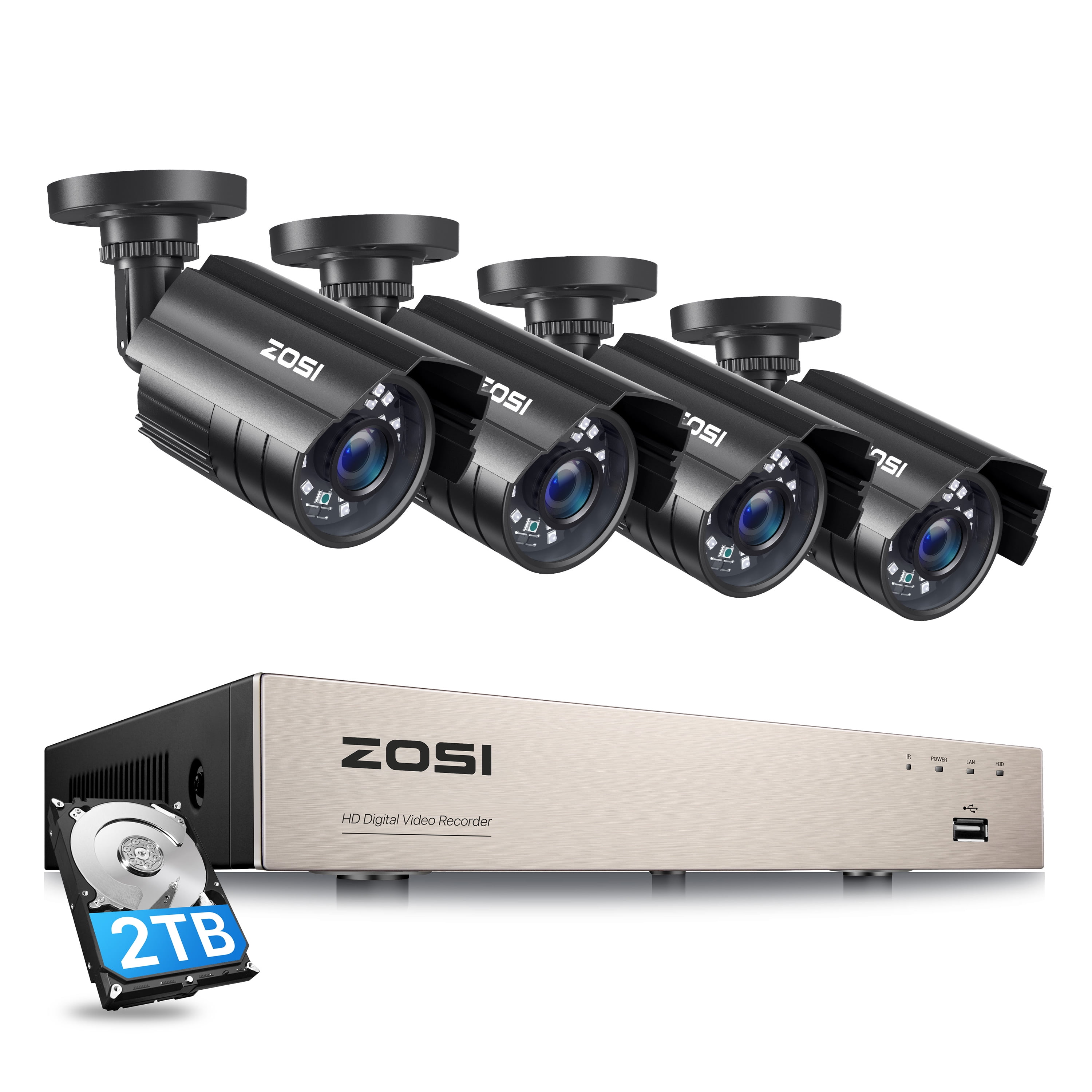 ZOSI 1080P Security Camera System with 2TB Hard Drive H.265+ 8CH 5MP ...