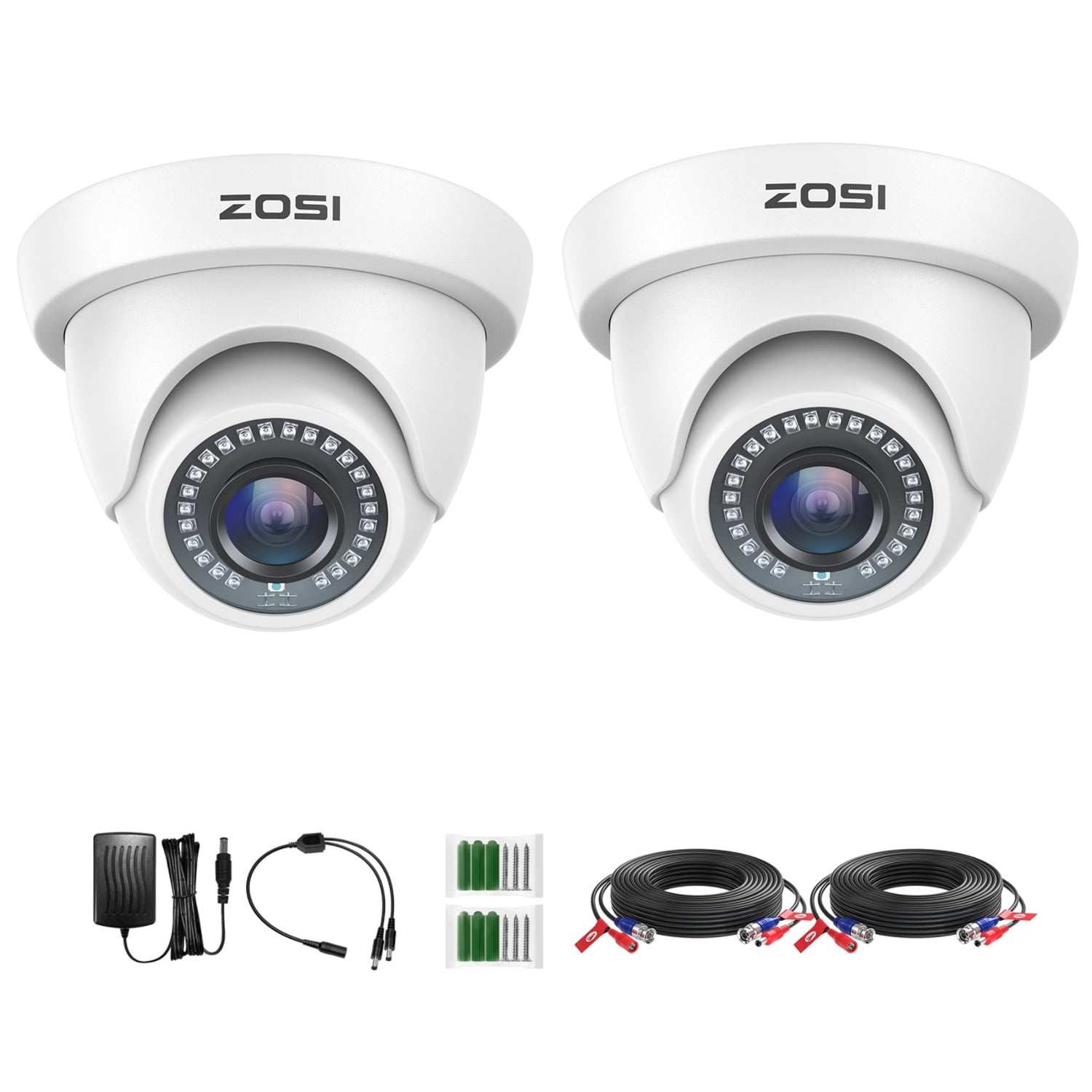 ZOSI 2Pack 2.0MP HD 1080P Security Cameras Kit, 80ft Night Vision ...