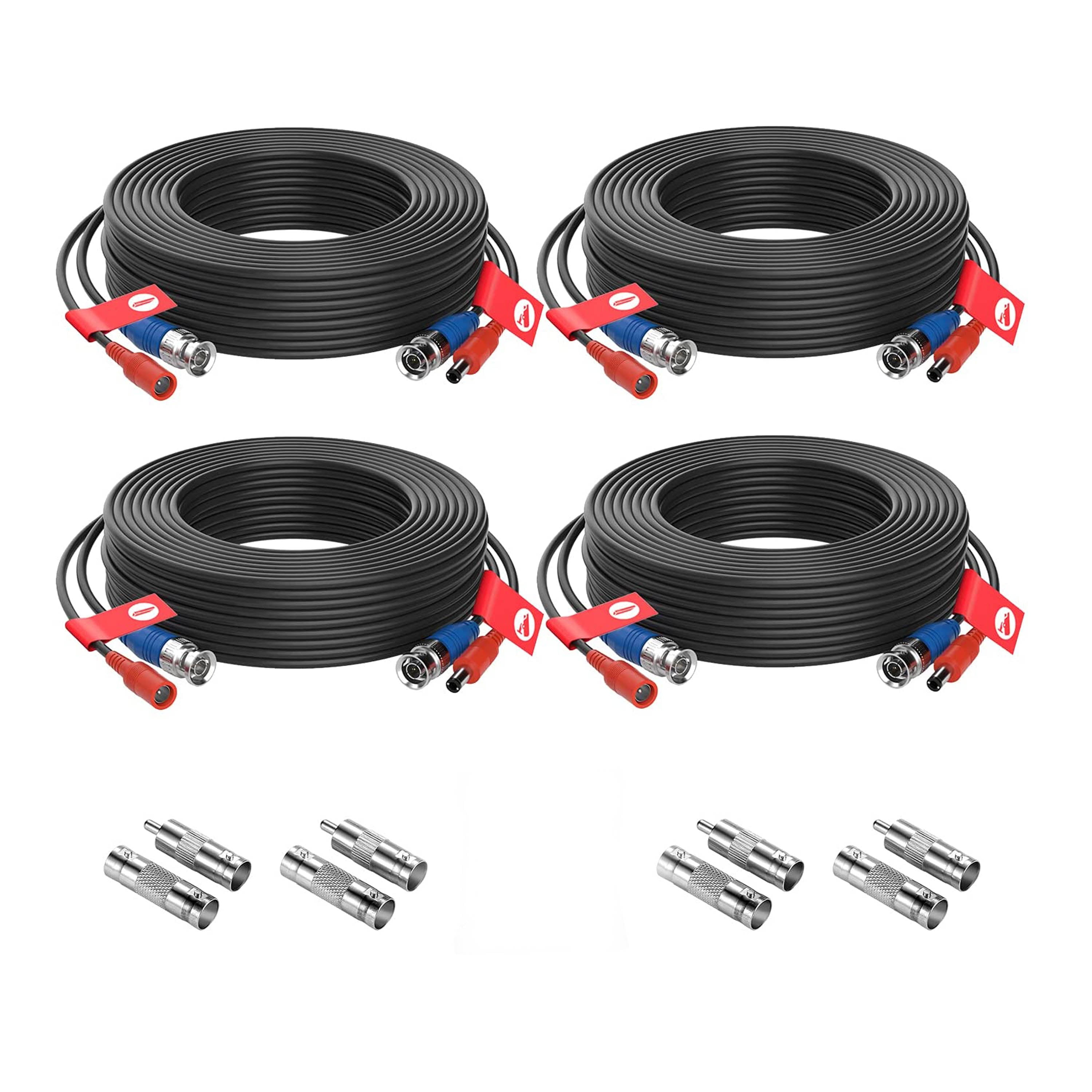 ZOSI 4 Pack 60Feet 18m 4K 8MP 5MP 1080P All-in-One CCTV Video Power ...