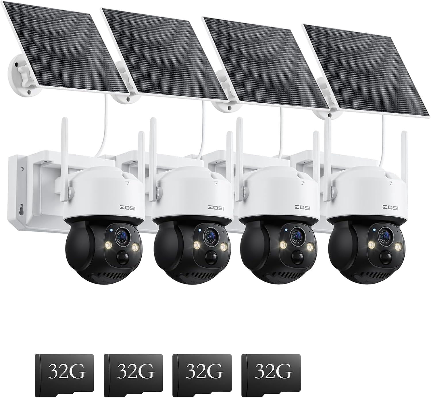 ZOSI C291 4 x 2.5K 4MP Wireless Battery Security Camera Outdoor, Solar ...