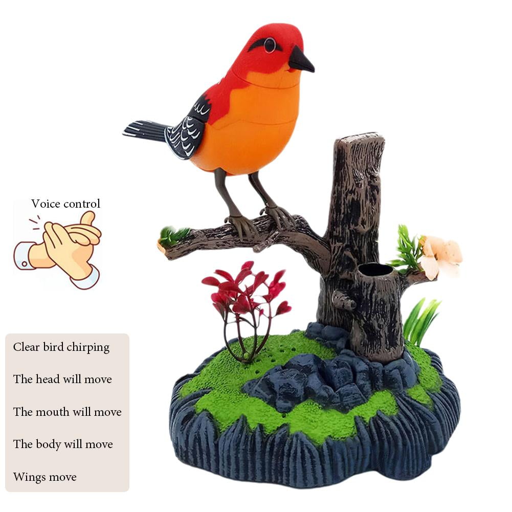 ZOUBAOQ Cute Electronic Birds Toys Pets Simulation Realistic Move Chirp Electric Office Birthday ...