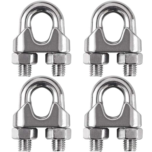 ZOURIH 1/2 inch M12 Wire Rope Cable Clip Clamp, 304 Stainless Steel, U ...