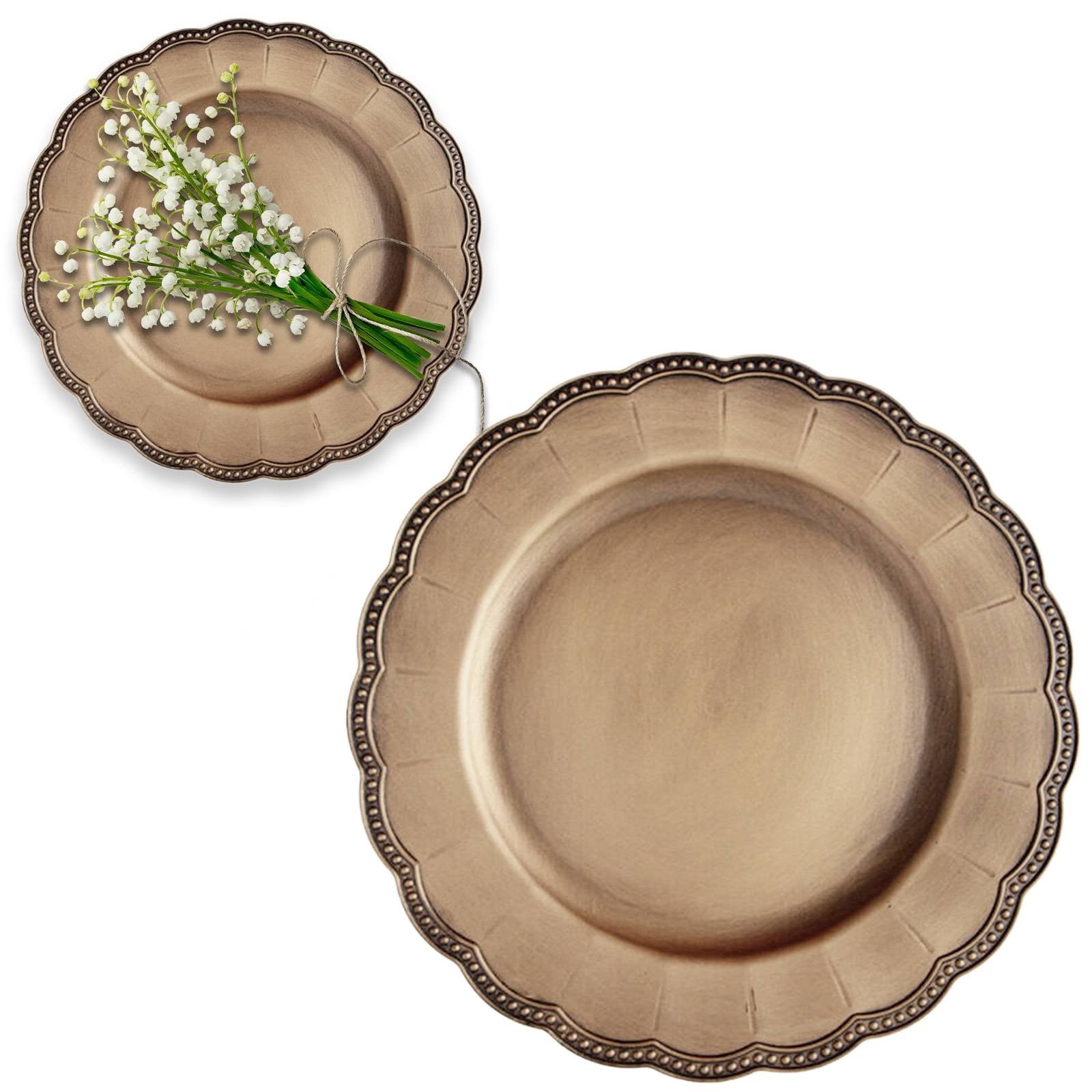 ZOURIH 1 Pack 13 inch Brown Charger Plates, Glam Dinner Chargers, Heavy ...
